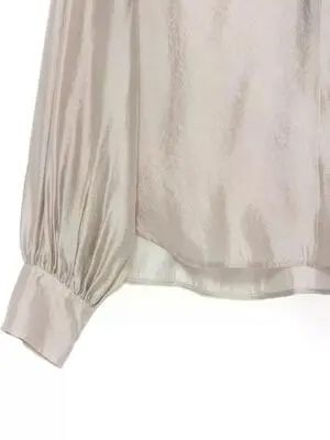 LUISA CERANO Semi-sheer Pleated-sleeve Blouse
