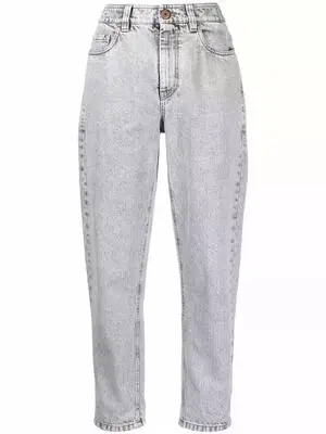 Brunello Cucinelli Tapered-leg Jeans - Grey