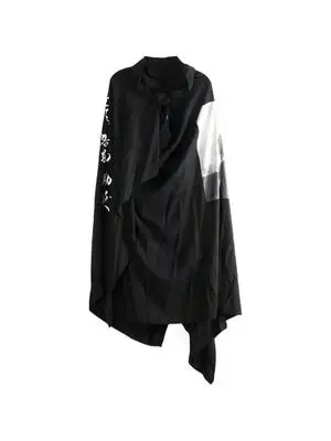 Yohji Yamamoto Graphic Print Asymmetric Midi Dress