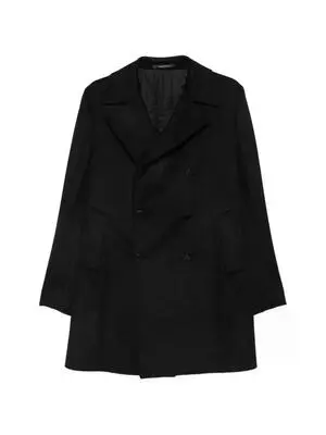 Tagliatore Double-breasted Peak-lapel Coat - Black