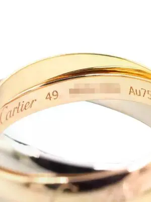Cartier 18k Yellow, Rose, And White Trinity Ring