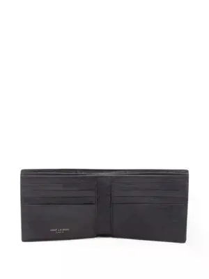 Saint Laurent 2020s Monogram Crocodile-effect Wallet - Black