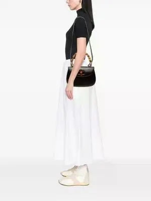 Gucci Calfskin Bamboo Night Satchel - Black