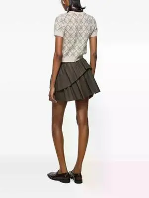 Acne Studios Short Pleated Wool Skirt