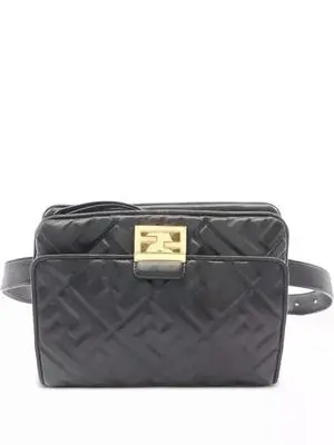 Fendi Ff Embossed Leather Belt Bag