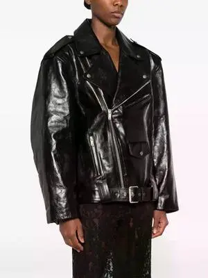 Saint Laurent Grained Leather Biker Jacket