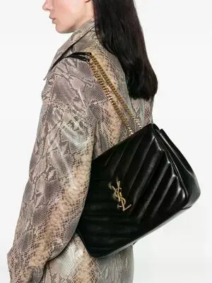 Saint Laurent Loulou Matelassé Shoulder Bag - Black