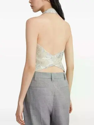 Brunello Cucinelli Sequin-embellished Linen Blouse