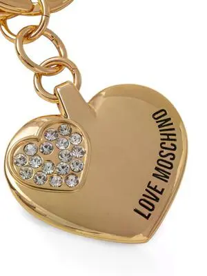 Moschino Crystal-embellished Heart Pendant Keyring