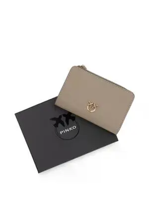 Pinko Love Birds Leather Wallet - Neutrals