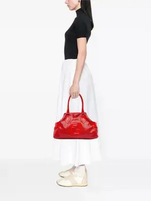 Fendi Perforated Patent Leather Handbag