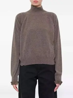 MAISON MARGIELA Lived-in Knitwear Turtleneck In Mud