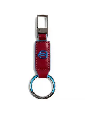 PIQUADRO Leather Keychain With Carabiner Fastening