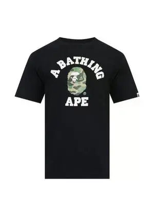 A BATHING APE Camo-print Logo-print T-shirt