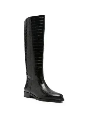 SERGIO MORETTI FIRENZE Croc-effect Knee-high Boots
