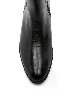SERGIO MORETTI FIRENZE Croc-effect Knee-high Boots
