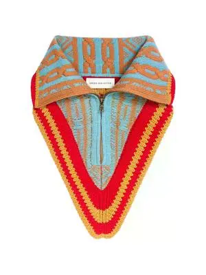 Dries Van Noten Jacquard Wool Collar - Red
