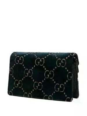 Gucci Mini Gg Velvet Dionysus Crossbody Bag - Blue