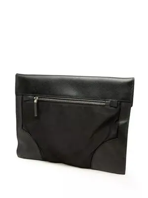 Prada 2000-2026 Saffiano Trimmed Tessuto Clutch Bag