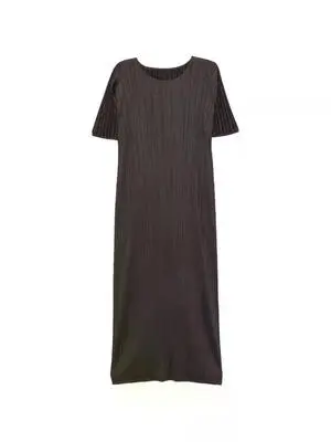 Issey Miyake Pleated Midi Dress - Grey