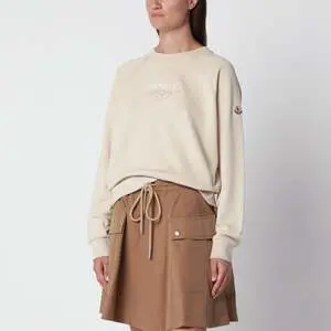 Moncler Embroidered Logo Sweatshirt - Beige