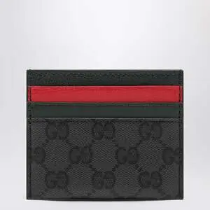 Gucci Gg Supreme Canvas Card Holder - Black