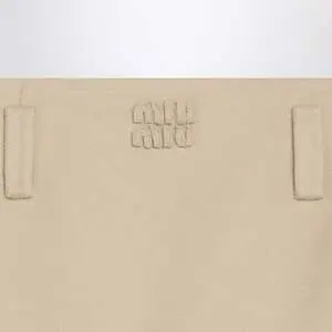 Miu Miu Wool And Cashmere Mini Skirt With Logo Detail