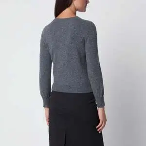 Miu Miu Slate V-neck Sweater In Wool