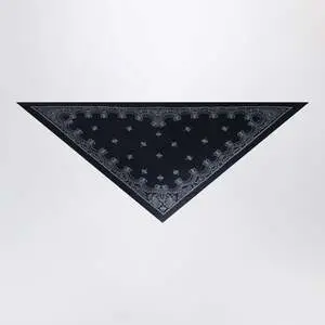 Destin Navy Triangular Bandana Scarf In Wool