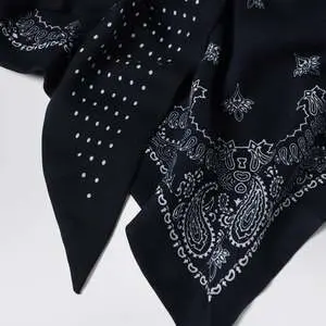 Destin Navy Triangular Bandana Scarf In Wool