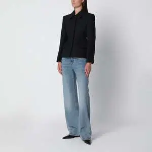 Source Unknown Single-breasted Wool Blend Jacket With Pointed Collar