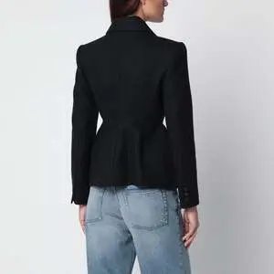 Source Unknown Single-breasted Wool Blend Jacket With Pointed Collar