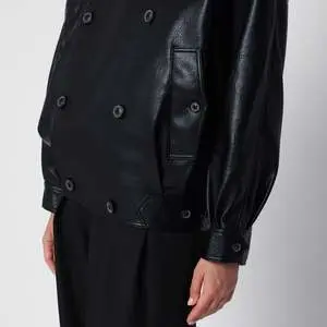 Source Unknown Faux Leather Double-breasted Jacket