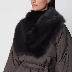 Source Unknown Egizio Puffer Jacket With Faux Fur Collar