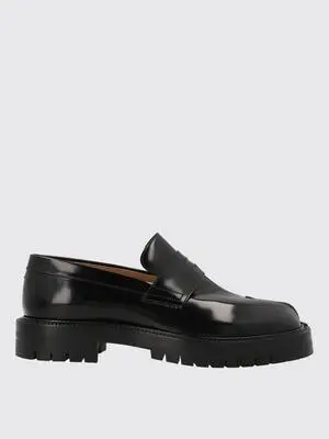 MAISON MARGIELA Tabi Brushed Leather Penny Loafers - Black