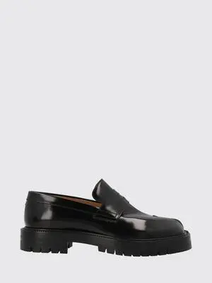 MAISON MARGIELA Tabi Brushed Leather Penny Loafers - Black