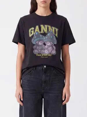 GANNI Organic Cotton Teddy Bear Graffiti Print T-shirt