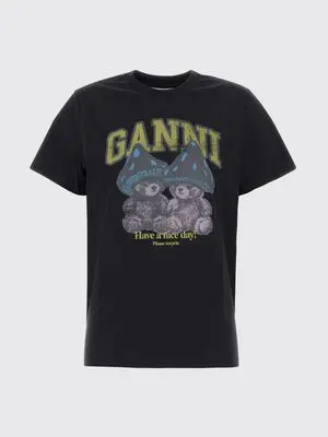 GANNI Organic Cotton Teddy Bear Graffiti Print T-shirt