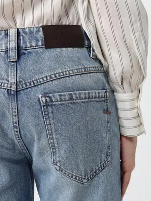 Brunello Cucinelli High-waisted Straight Leg Jeans In Cotton Denim