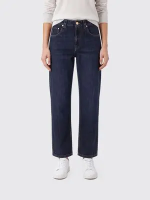 Brunello Cucinelli High-waisted Straight Leg Jeans In Cotton Denim - Blue