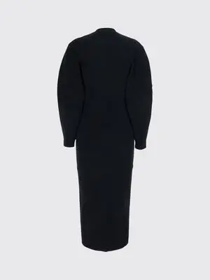 Loulou De Saison Elena Ribbed Viscose-blend Knit Midi Dress With Balloon Sleeves