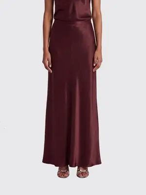 Alberta Ferretti High-waisted Satin Maxi Skirt With Asymmetrical Hem - Red