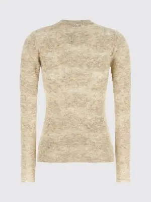 Brunello Cucinelli Slim Fit Open-knit Crewneck Sweater In Silk And Wool Blend - Beige