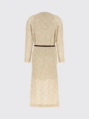 Brunello Cucinelli Sequin-embroidered Wool-knit Midi Dress