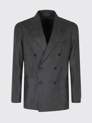 Tagliatore Double-breasted Wool Blazer With Peak Lapels - Grey