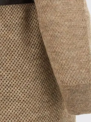Brunello Cucinelli Mohair Blend Midi Knit Dress With Belt - Beige