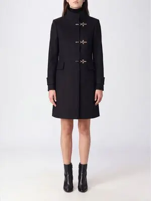 FAY Virginia Knee-length Wool And Cashmere Blend Coat - Black