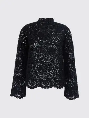 SEMICOUTURE Long-sleeved Lace Turtleneck Top