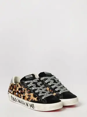 CRIME LONDON Leopard Print And Glitter Embellished Trainers