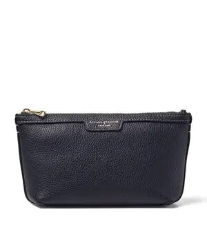 ASPINAL OF LONDON Leather Hudson Cosmetics Bag - Navy